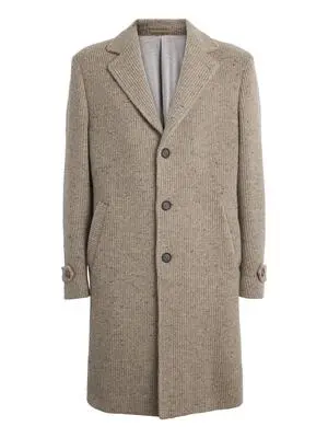 Eleventy Wool-cashmere Knitted Coat - Beige