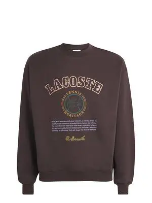 Lacoste Cotton Logo-embroidered Sweatshirt - Brown