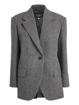 Max Mara Virgin Wool Tweed Blazer - Grey