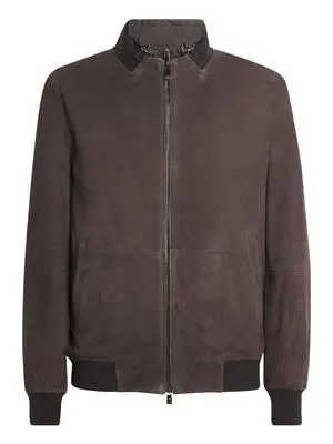Corneliani Suede Bomber Jacket - Brown