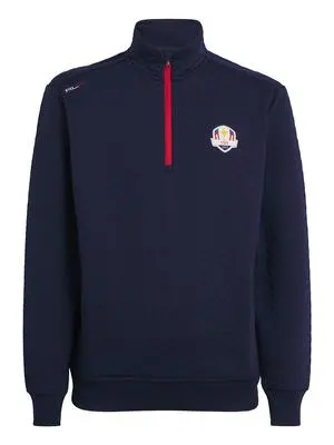 Rlx Ralph Lauren Ryder Cup Quarter-zip Sweater - Navy