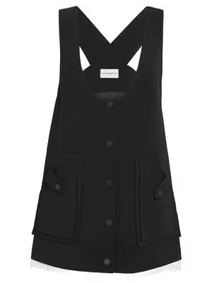 Claudie Pierlot Pinafore Mini Dress With Lace Trim - Black