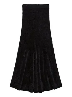 Helmut Lang Eyelash Knit Maxi Skirt - Black