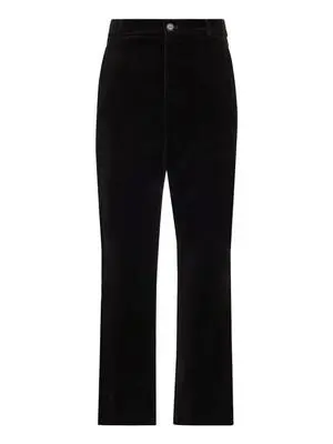 Saint Laurent Velvet Flare Trousers - Noir