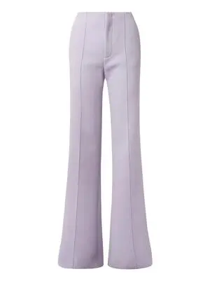 Chloé Wool-crepe Flared Trousers - Purple