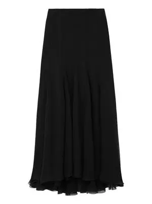 Chloé Organic Silk-mousseline Maxi Skirt - Black