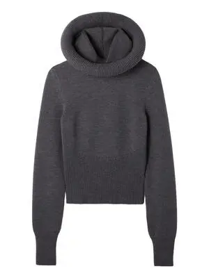 Alaïa Wool Hooded Sweater - Gray