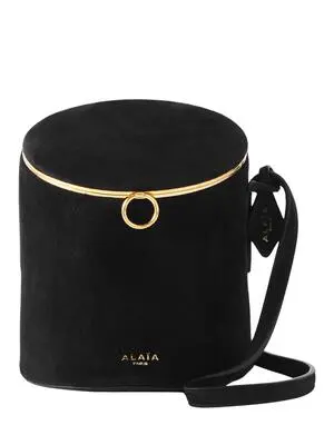 Alaïa La Canette Small Suede Bucket Bag - Black