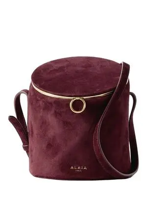 Alaïa La Canette Small Suede Bucket Bag - Burgundy