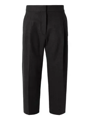 Alaïa Wool Straight-Leg Trousers Gray