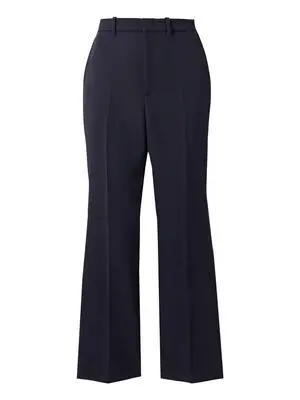 Gucci Wool-Crepe Flared Trousers Navy