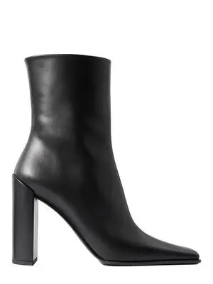 Alaïa Leather Ankle Boots - Black