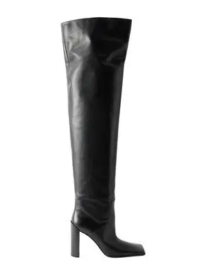 Alaïa 90 Leather Over-the-knee Boots - Black