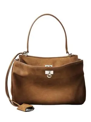 Balenciaga Rodeo Small Suede Tote - Brown