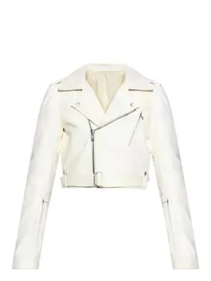 Rick Owens Belted Asymmetrical Zip Jacket - White