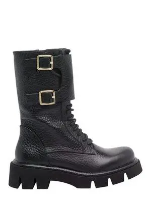 PALOMA BARCELO Lace-up Buckle Boots - Black