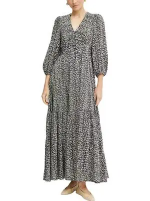 IVY OAK Floral-print Maxi Dress - Black