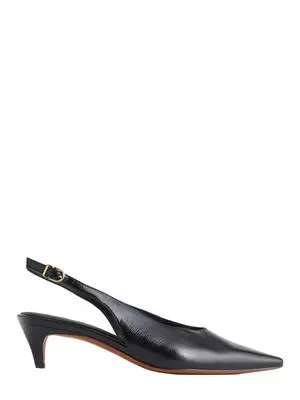 Madewell The Emilie Leather Slingback Pumps - True Black