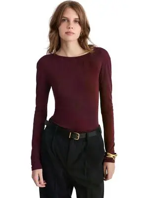 Madewell Crewneck Long-Sleeve Tee Dark Pomegranate