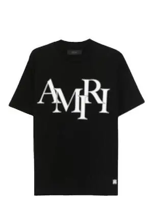 Amiri Staggered Logo T-shirt - Black
