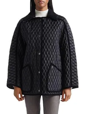 Burberry Floriston Quilted Nylon Barn Jacket - Black