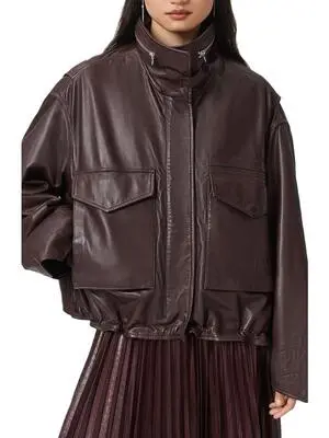 ALLSAINTS Clay Leather Jacket - Oxblood Red
