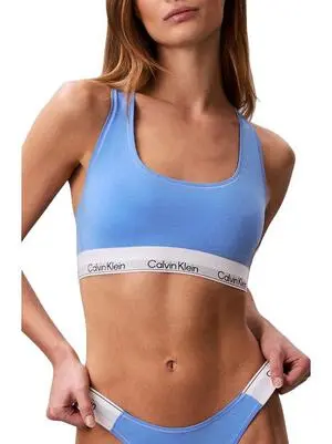 Calvin Klein Lightly Lined Racerback Bralette - Blue Descent