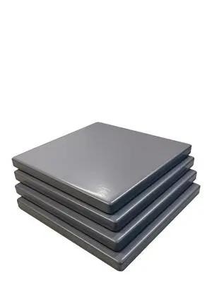 OLD STONE Glazed Cordierite Square Pizza Stone 4 Piece Set - Grey