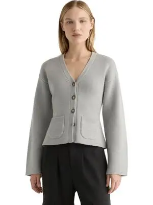 Modern Citizen Elinor Organic Cotton Wool Cardigan - Light Graphite