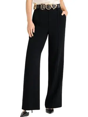 Cinq À Sept Wide-leg Trousers With Belt - Black