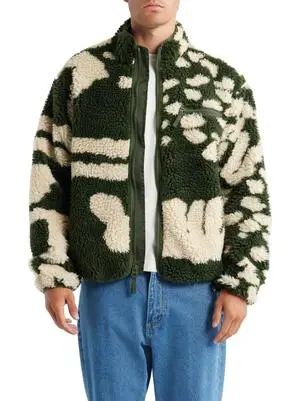 Obey Shaggy Fleece Jacket - Kombu Green Multi