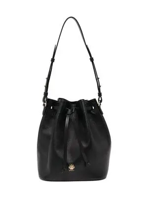 Bally Leather Drawstring Bucket Bag - Black