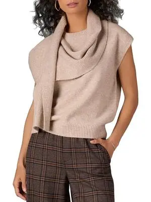 Wit & Wisdom Scarf Sweater - Heather Oatmeal