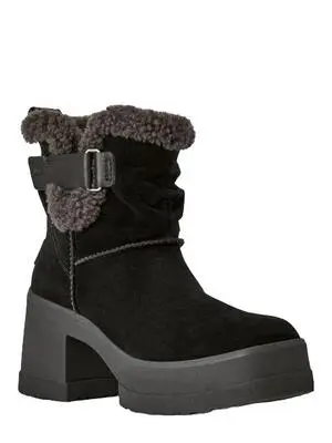 UGG Moxy Genuine Shearling Trim Pull-on Boot - Black