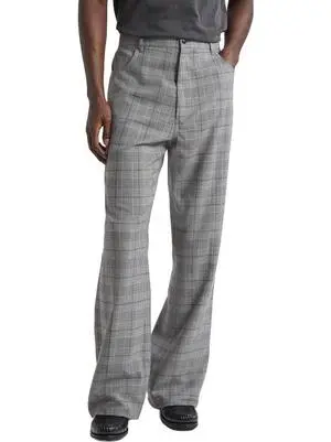 Amiri Check Wool Bootcut Pants - Dark Grey