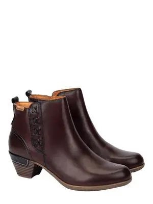 Pikolinos Leather Ankle Booties - Caoba