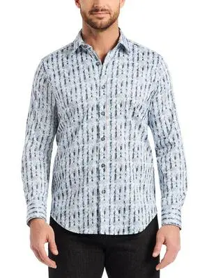 Robert Graham Wooster Stripe Stretch Cotton Button-up Shirt - White