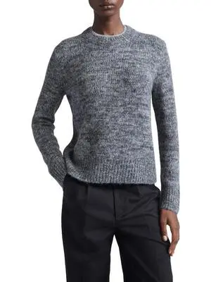 Vince Marled Crewneck Sweater - Medium Heather Grey Combo