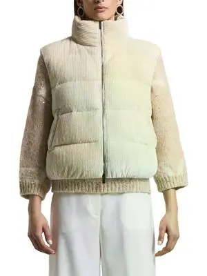 Peserico Quilted Corduroy Gilet - Neutrals