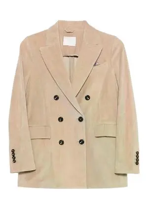 CIRCOLO 1901 Double-breasted Corduroy Blazer - Neutrals