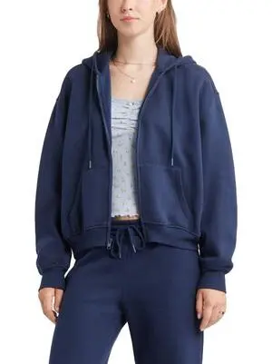 Bp. Relaxed Cotton Blend Zip Hoodie Navy Iris