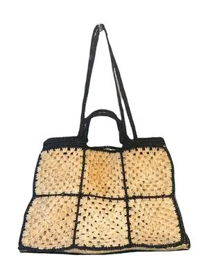 ZANATANY CONCEPTS Carrey Raffia Tote Bag Black