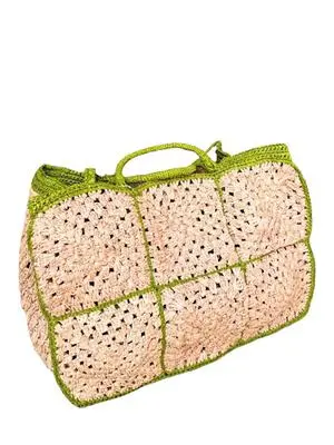 ZANATANY CONCEPTS Carrey Raffia Tote Bag Green