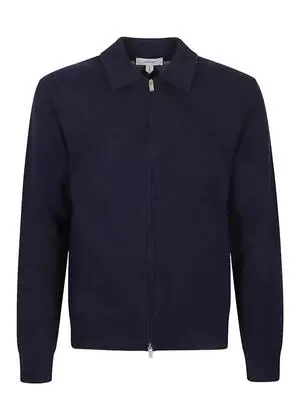 LARDINI Zip-up Cardigan - Blue