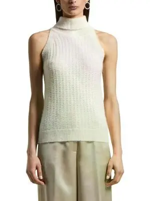 Peserico Sleeveless Knit Turtleneck Vest - Neutrals