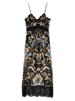 Farm Rio Snake Garden-print Dress - Black