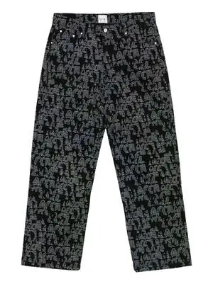 ARTE ANTWERP Logo-print Trousers - Black