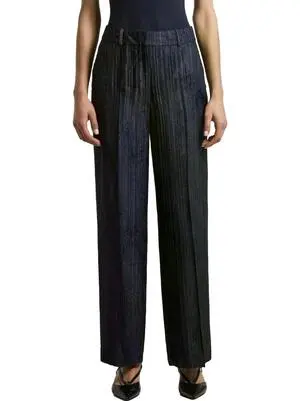 Peserico Pleated-texture Trousers - Blue