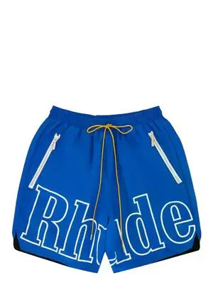 Rhude Logo-print Swim Shorts - Blue