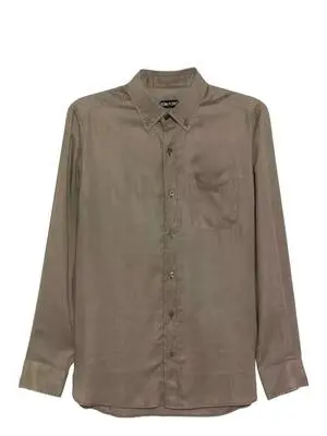 TOM FORD Gabardine Slim-fit Shirt - Green